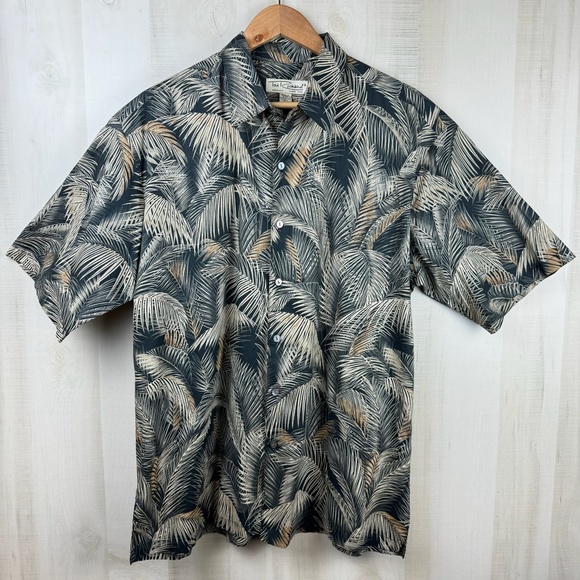 Tori Richard | Shirts | Tori Richard Mens Hawaiian Shirt Black Palm ...